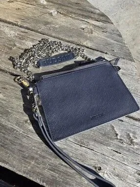 RUDSAK | Bags | Rudsak Navy Leather Chain Wristlet Pouch | Poshmark